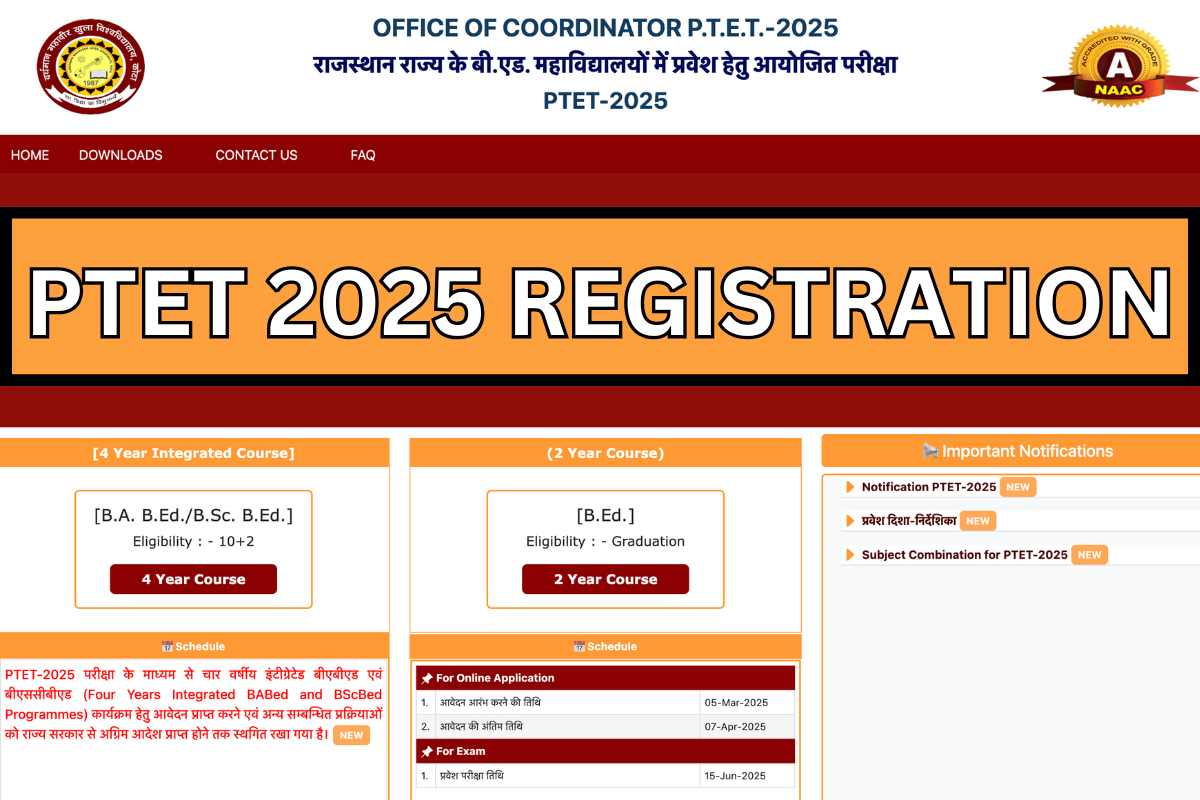 PTET 2026 Registration, Notification, Online Form